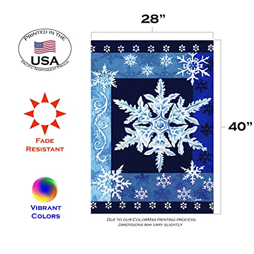 Toland Home Garden 28x40 Inch Double Sided Garden Flag Winter Flag, Cool Snowflakes Winter Garden Flag House Flag For Outdoor Yard Decoration