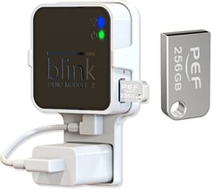 256gb blink usb flash drive and outlet wall mount for blink sync module 2, space saving for blink outdoor indoor security camera (blink sync module 2 is not included)