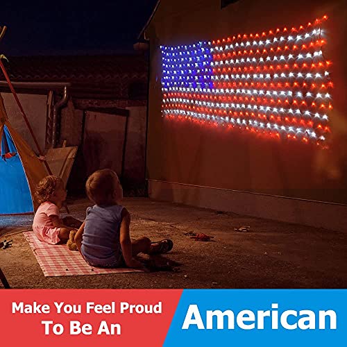 American Flag Lights 420 Super Bright LEDs, MZD8391 Waterproof LED US Flags Light for 4th of July Decorations, Memorial Day, Independence Day, Garden, Yard, Holiday, Party, Christmas Decorations