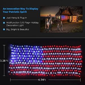 American Flag Lights 420 Super Bright LEDs, MZD8391 Waterproof LED US Flags Light for 4th of July Decorations, Memorial Day, Independence Day, Garden, Yard, Holiday, Party, Christmas Decorations