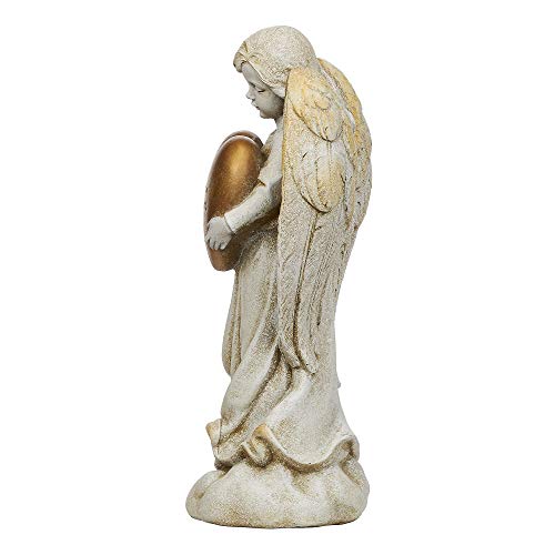 Joseph's Studio by Roman - Angel Holding Heart Memorial Garden Statue, Collection, 12.25" H, Resin and Stone, Decorative, Religious Gift, Home Indoor and Outdoor Decor, Durable, Long Lasting