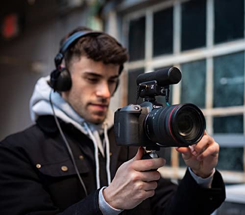 Sennheiser Professional MKE 400 Directional On-Camera Shotgun Microphone with 3.5mm TRS and TRRS Connectors for DSLR, Mirrorless & Mobile , Connects with Auxiliary