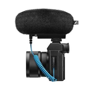 Sennheiser Professional MKE 400 Directional On-Camera Shotgun Microphone with 3.5mm TRS and TRRS Connectors for DSLR, Mirrorless & Mobile , Connects with Auxiliary