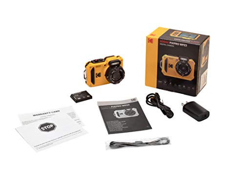 KODAK PIXPRO WPZ2 Rugged Waterproof Digital Camera 16MP 4X Optical Zoom 2.7" LCD Full HD Video, Yellow