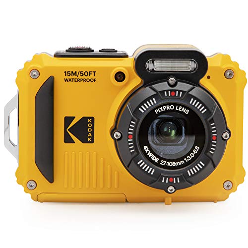 KODAK PIXPRO WPZ2 Rugged Waterproof Digital Camera 16MP 4X Optical Zoom 2.7" LCD Full HD Video, Yellow