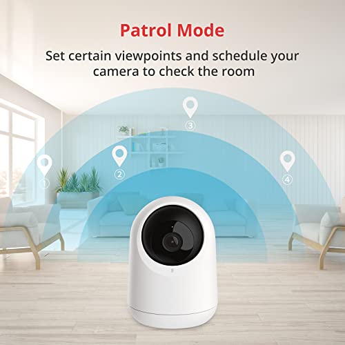 SwitchBot Baby Monitor Indoor Camera, 360-degree 1080P Pan Tilt Smart WiFi(2.4G) Pet Camera for Home Security with Motion Detection, Night Vision, Two-Way Audio, Works with Alexa & Google Assistant