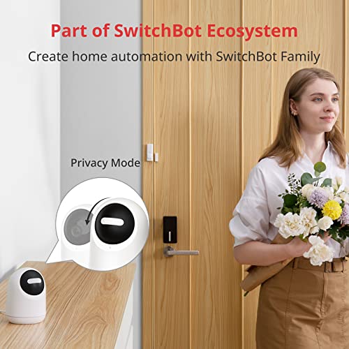 SwitchBot Baby Monitor Indoor Camera, 360-degree 1080P Pan Tilt Smart WiFi(2.4G) Pet Camera for Home Security with Motion Detection, Night Vision, Two-Way Audio, Works with Alexa & Google Assistant