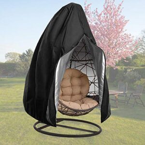 flymei 【upgraded】 patio egg chair covers with zipper, durable large wicker egg swing chair covers, waterproof heavy duty weather resisatnt outdoor chair cover, windproof hanging chair cover