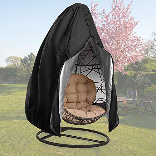 FLYMEI 【Upgraded】 Patio Egg Chair Covers with Zipper, Durable Large Wicker Egg Swing Chair Covers, Waterproof Heavy Duty Weather Resisatnt Outdoor Chair Cover, Windproof Hanging Chair Cover