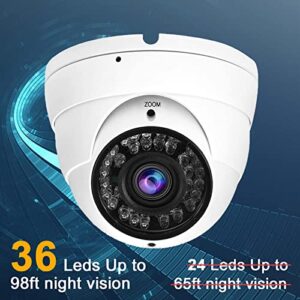 Anpviz Analog CCTV Camera HD 1080P 4-in-1 Security Camera(TVI/AHD/CVI/960H CVBS) Analog Security Camera 2.8-12mm Varifocal Lens 36 IR-LEDs Turret Dome Camera for Day& Night