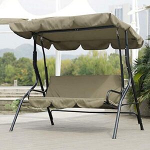 GOTOTOP Outdoor Swing Cushion Cover 3 Seater,Outdoor Patio Swing Cushion Chair Replacement, Waterproof Protection Swing Hammock Cover for Patio, Garden, Balcony, Backyard 59.1 x 19.7 x 3.9in(Beige)