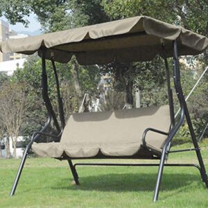 GOTOTOP Outdoor Swing Cushion Cover 3 Seater,Outdoor Patio Swing Cushion Chair Replacement, Waterproof Protection Swing Hammock Cover for Patio, Garden, Balcony, Backyard 59.1 x 19.7 x 3.9in(Beige)