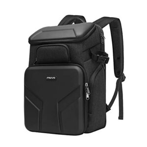 mosiso camera backpack,dslr/slr/mirrorless photography waterproof 17.3 inch camera bag case with front hardshell&laptop compartment&tripod holder&rain cover compatible with canon/nikon/sony,space gray