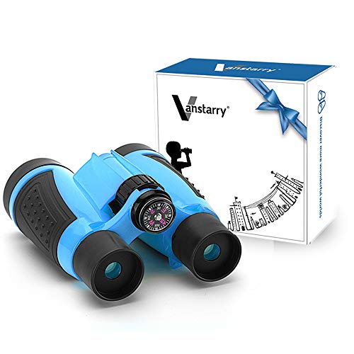 Vanstarry Compact Binoculars for Kids Bird Watching Hiking Camping Fishing Accessories Gear Essentials Best Toy Gifts for Boys Girls Children Toddler Waterproof 5X30 Optical Lens Including Compass