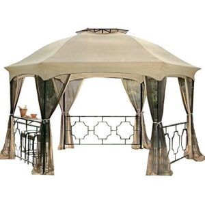 garden winds dawson hexagon gazebo replacement canopy top cover and netting – riplock 350