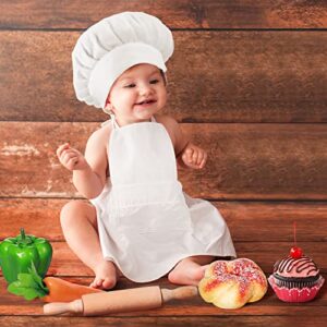 5 Pcs Baby White Chef Costume Newborn Photography Uniform Outfits Hat Apron Carrots Rolling Pin Infant Cooking (5-12 Month)