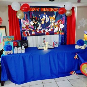 TXUE Cartoon Sonic Hedgehog Backdrop Tall Building City Night View Background Children Boy Birthday Party Baby Shower Photo Booth Studio Props Decorations (5x3FT(Width 150cm x Height 90cm))