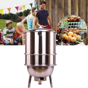 NEWCES Safety Certification Large Barbecues Grills & Smokers Stainless Steel Charcoal Barbecues BBQ Grills Easy to Clean Combination Grill-Smokers for Camping Picnic Travel Garden Terrace Party