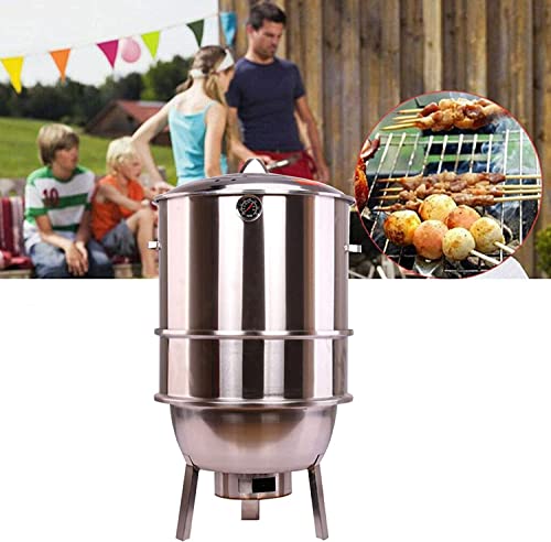 NEWCES Safety Certification Large Barbecues Grills & Smokers Stainless Steel Charcoal Barbecues BBQ Grills Easy to Clean Combination Grill-Smokers for Camping Picnic Travel Garden Terrace Party