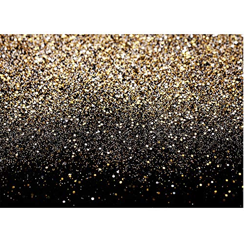 SJOLOON Black and Gold Backdrop Golden Spots Backdrop Vinyl Photography Backdrop Vintage Astract Background for Family Birthday Party Newborn Studio Props 11547(8x6FT)