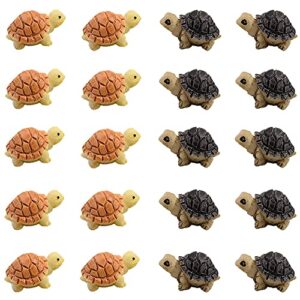 maomia 20 pcs miniature turtle resin figurine plant pot fish tank decorations fairy garden mini tortoise micro landscape decor ornament