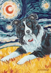 toland home garden 112648 van growl-border collie dog flag 12×18 inch double sided dog garden flag for outdoor house border collie flag yard decoration