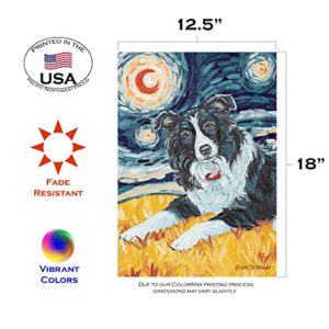 Toland Home Garden 112648 Van Growl-Border Collie Dog Flag 12x18 Inch Double Sided Dog Garden Flag for Outdoor House Border Collie Flag Yard Decoration