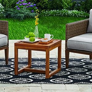 Indoor/Outdoor Patio Garden Funiture Reid 20" Square Solid Acacia Wood Side Table -Teak Finish