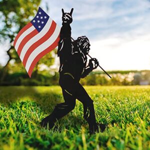 bigfoot garden patriotic decor metal stake – big foot sasquatch gifts yard art decorative garden stakes bigfoot statue for yard decor, outdoor, patio, outside, lawn decorations, idea garden gifts