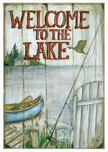 cutadornsly 12″x 18″ welcome to the lake garden flag