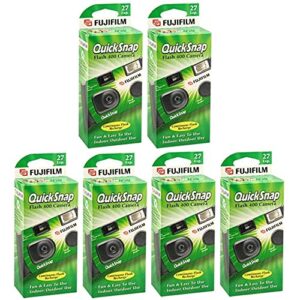 fujifilm quicksnap flash 400 single-use camera with flash, pack of 6