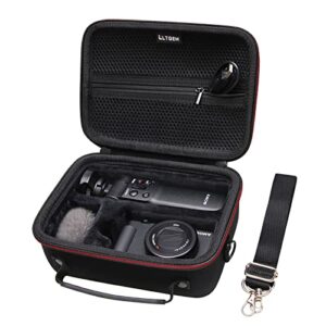 ltgem eva hard case for sony zv-1 / zv-1f digital vlog camera – travel protective carrying storage bag with strap (black)