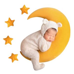 igmarybox baby moon star pillow newborn posing pillow newborn photography prop newborn photography posing pillows newborn photography props set (yellow)