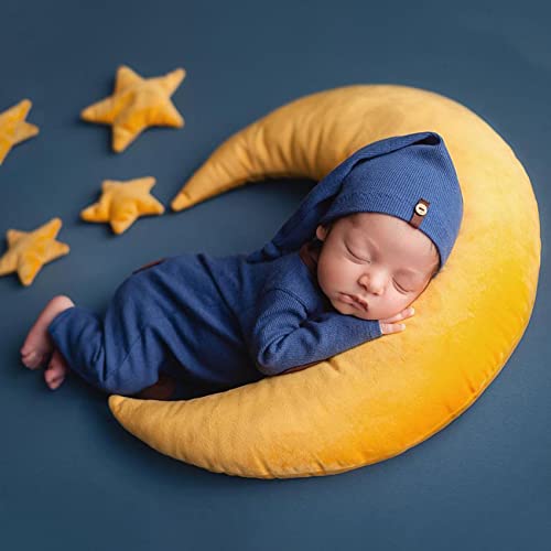 IGMaryBox Baby Moon Star Pillow Newborn Posing Pillow Newborn Photography Prop Newborn Photography Posing Pillows Newborn Photography Props Set (Yellow)