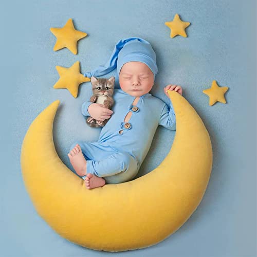 IGMaryBox Baby Moon Star Pillow Newborn Posing Pillow Newborn Photography Prop Newborn Photography Posing Pillows Newborn Photography Props Set (Yellow)