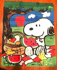 peanuts snoopy woodstock picnic 14×18 inches garden flag summer/spring