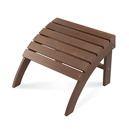 Psilvam Adirondack Ottoman, Adirondack Footstool for Adirondack Chair Weather Resistant Foot Rest for Outdoor Porch, Yard, Garden（Brown）