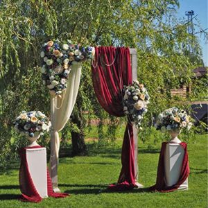 PARTISKY Wedding Arch Draping Fabric, 1 Panel Burgundy Sheer Backdrop Curtain Tulle Fabric Drapery for Arbor Wedding Archway Ceremony Party Ceiling Decor Backdrop