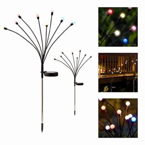 solar powered firefly lights,garden lights firefly lights solar outdoor color garden lights for yard decorations outdoor.(2 pcs)