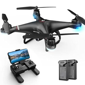 holy stone gps drone with 1080p hd camera fpv live video for adults and kids, quadcopter hs110g upgraded version, 2 batteries, altitude hold, follow me and auto return, easy to use for beginner