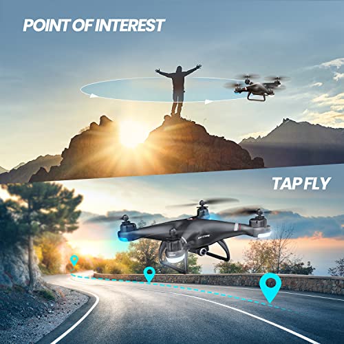 Holy Stone GPS Drone with 1080P HD Camera FPV Live Video for Adults and Kids, Quadcopter HS110G Upgraded Version, 2 Batteries, Altitude Hold, Follow Me and Auto Return, Easy to Use for Beginner