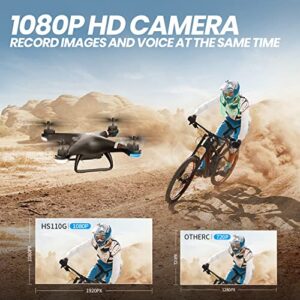 Holy Stone GPS Drone with 1080P HD Camera FPV Live Video for Adults and Kids, Quadcopter HS110G Upgraded Version, 2 Batteries, Altitude Hold, Follow Me and Auto Return, Easy to Use for Beginner