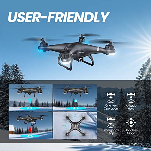 Holy Stone GPS Drone with 1080P HD Camera FPV Live Video for Adults and Kids, Quadcopter HS110G Upgraded Version, 2 Batteries, Altitude Hold, Follow Me and Auto Return, Easy to Use for Beginner