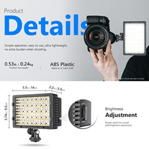 NEEWER® 160 LED CN-160 Dimmable Ultra High Power Panel Digital Camera / Camcorder Video Light, LED Light compatible with Canon, Nikon, Pentax, Panasonic,SONY, Samsung and Olympus Digital SLR Cameras