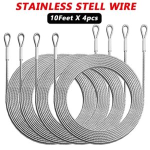 5'' Sun Shade Sail Hardware Kit with 304 Stainless Steel Wire Rope for Triangle Rectangle Sun Shade Sail Installation, Garden Outdoors Accessories , 48 Pcs (5 inch)