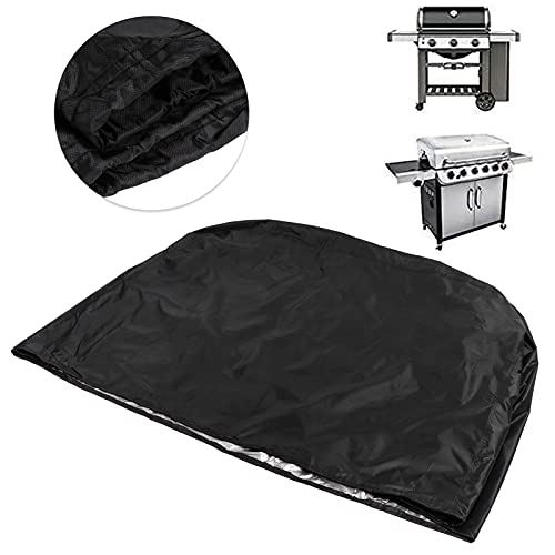 Barbecue Grill Cover Outdoor Waterproof Sunproof dustproof Garden Terrace Grill Protection Cover Sunproof dustproof Color Outside is Black, Inside is Silver (大号)