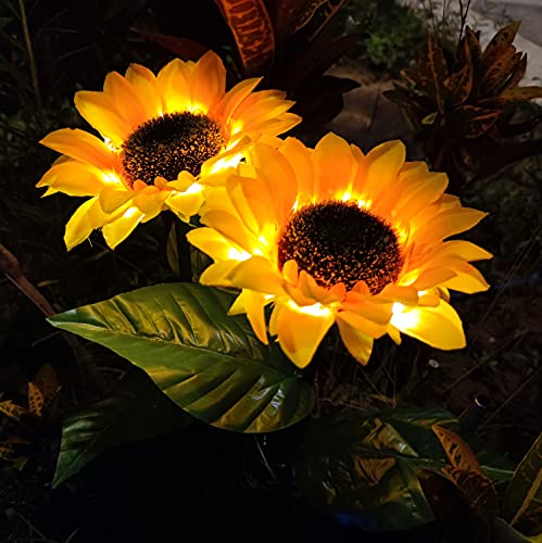 Solar Lights Outdoor Garden, LED Solar Powered Sunflower Pendant Light, Solar Sunflower Lights Decorative Outdoor for Garden Patio Porch Backyard (2)