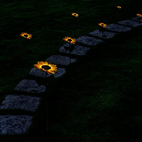 Solar Lights Outdoor Garden, LED Solar Powered Sunflower Pendant Light, Solar Sunflower Lights Decorative Outdoor for Garden Patio Porch Backyard (2)