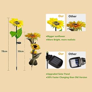 Solar Lights Outdoor Garden, LED Solar Powered Sunflower Pendant Light, Solar Sunflower Lights Decorative Outdoor for Garden Patio Porch Backyard (2)