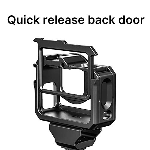 ULANZI G9-5 Housing Case for Gopro Hero 11 10 9, Aluminum Video Cage with 2 Cold Shoe Mount for Mic and Led Light, Protective Frame with 52mm Filter Adapter, Lens Cap, Compatible with Tripod